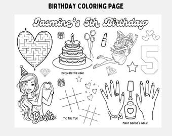 Barbie Activity Sheet/coloring Page - Etsy