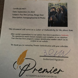 Paul Mccartney Ringo Starr the Beatles Signed Autographed 8x10 Photo ...