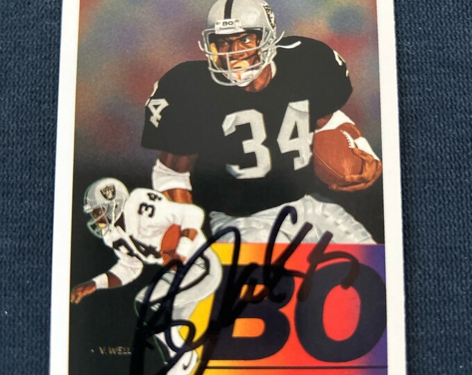 Bo Jackson Signed Autographed Oakland Raiders Football Card COA - Etsy