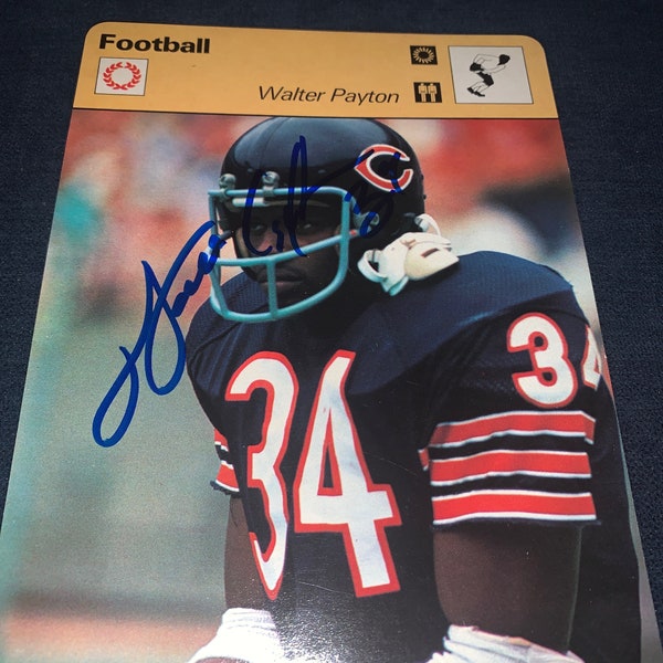 Walter Payton Signed Card - Etsy