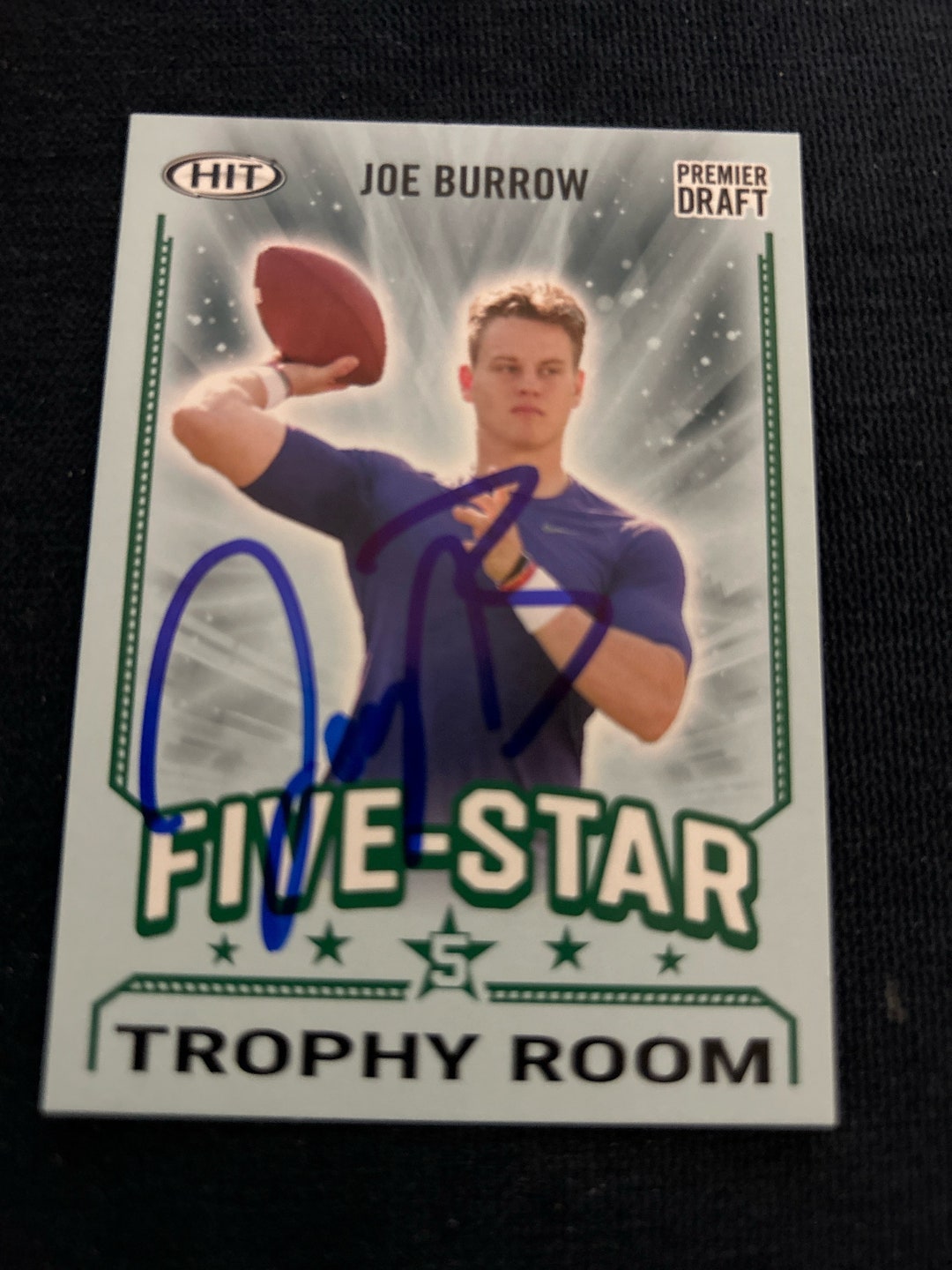 Joe Burrow Signed Autographed Premier Draft Rookie Football Card COA - Etsy