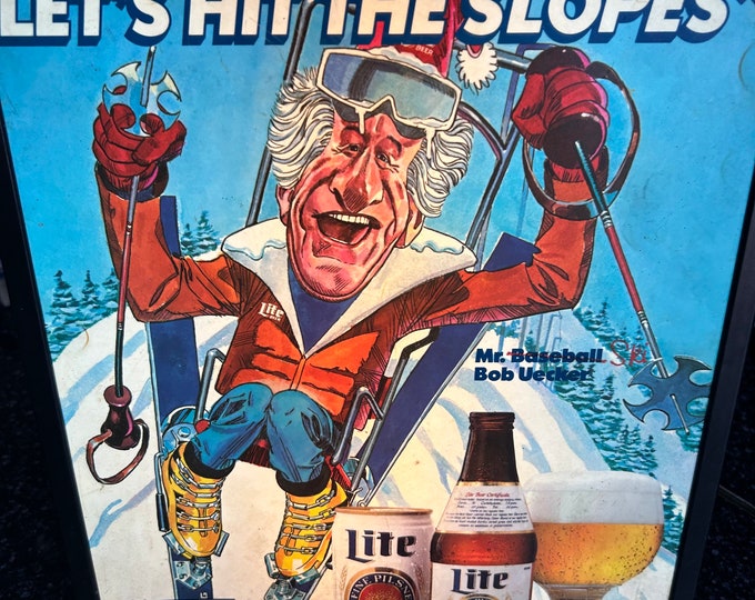 Rare Vintage Miller Lite Lighted Beer Sign Bob Uecker Mr Baseball ...
