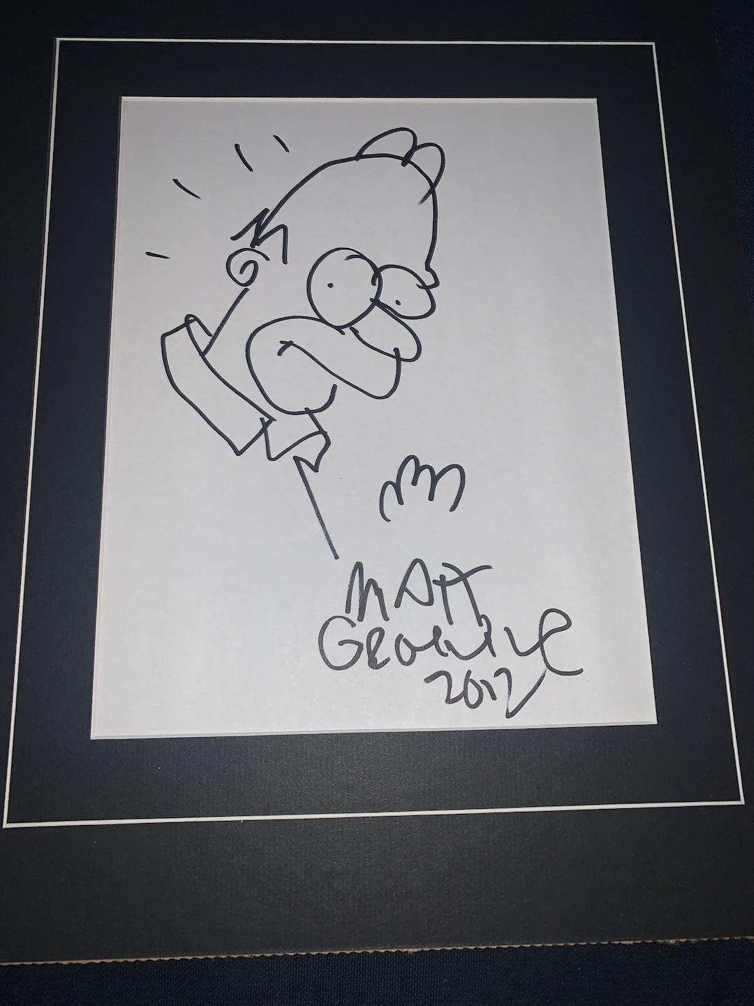 Matt Groening "the Simpsons" Signed Autographed Homer Simpson Matted ...