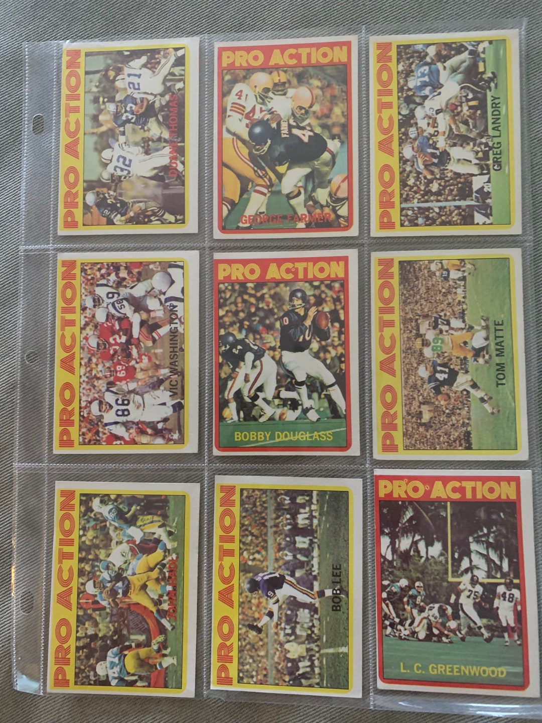 Lot of 1972 Topps Pro Action Football Cards Landry, Matte, Douglass ...