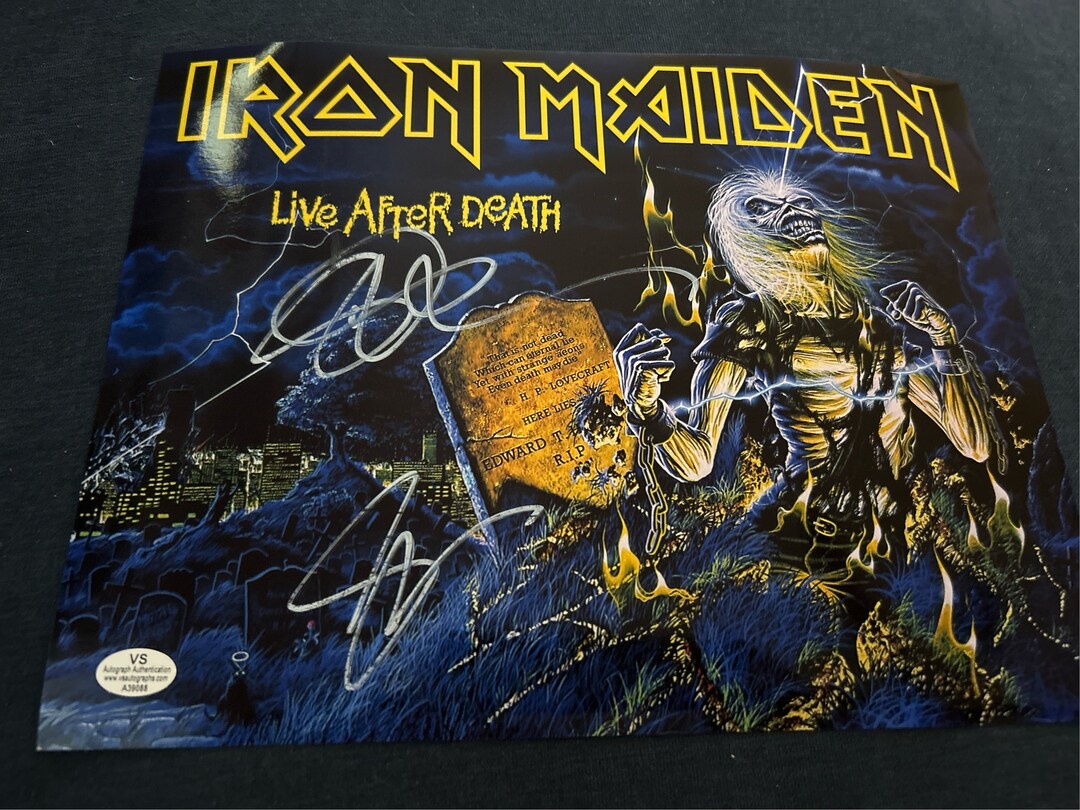 Bruce Dickinson & Dave Murray of Iron Maiden Signed Autographed 8x10 ...
