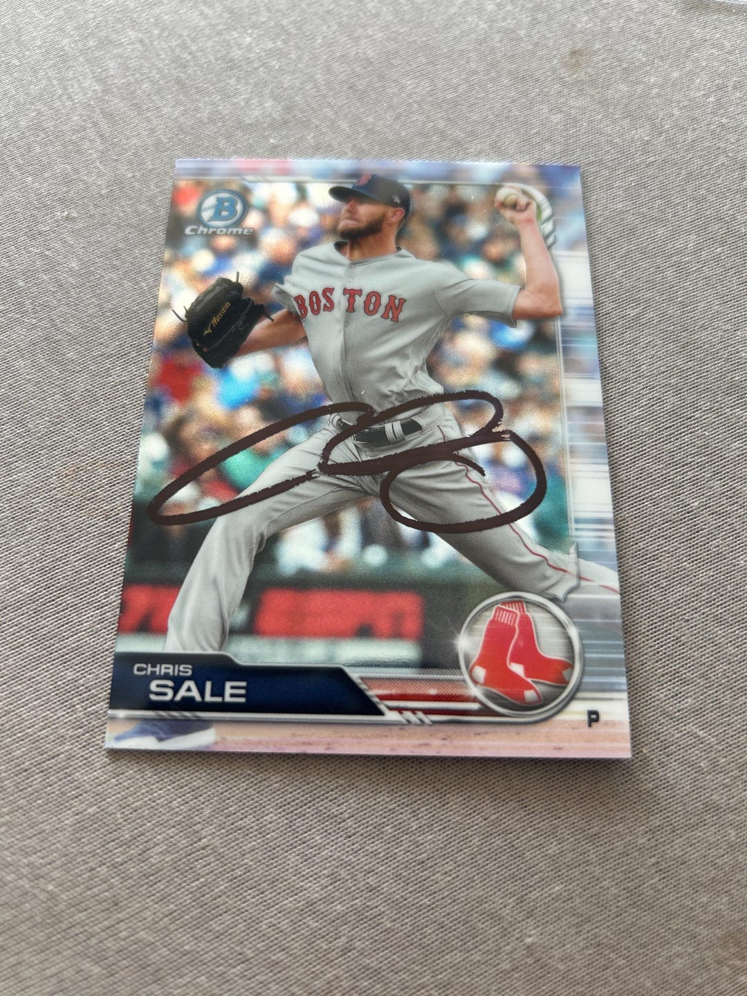 Chris Sale Signed Autographed Boston Red Sox Chrome Baseball Card W/coa ...