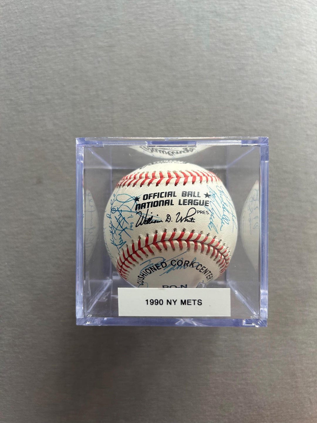 1990 New York Mets Team Signed Autograph Baseball (31) Including Gooden ...