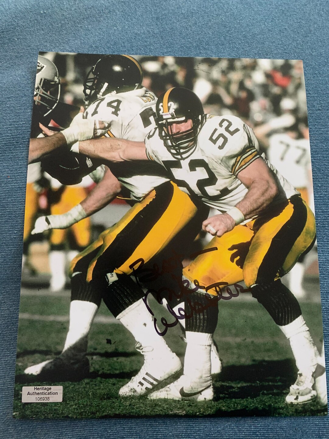 Mike Webster Signed Autographed 8x10 Pittsburgh Steelers Photo COA NFL ...