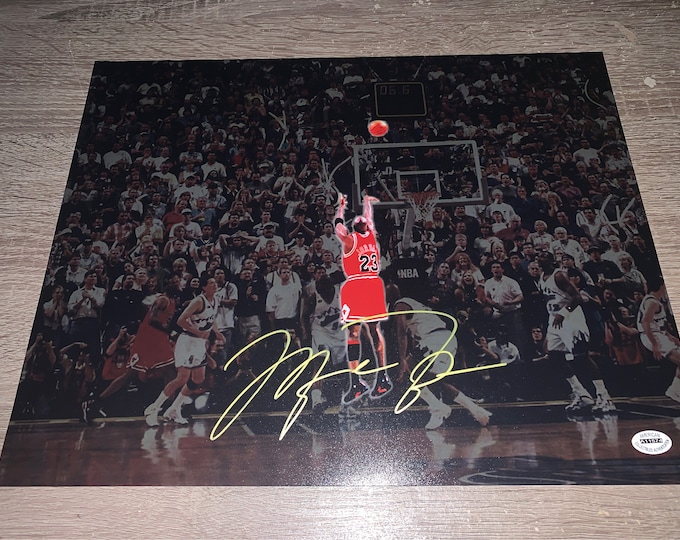 Michael Jordan Chicago Bulls Hand Signed Autograph 11x14 Championship ...