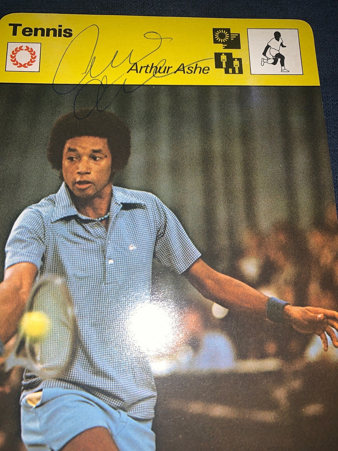Arthur Ashe Signed Autographed 1977-1979 Sportscaster 5x7 Signed Card ...