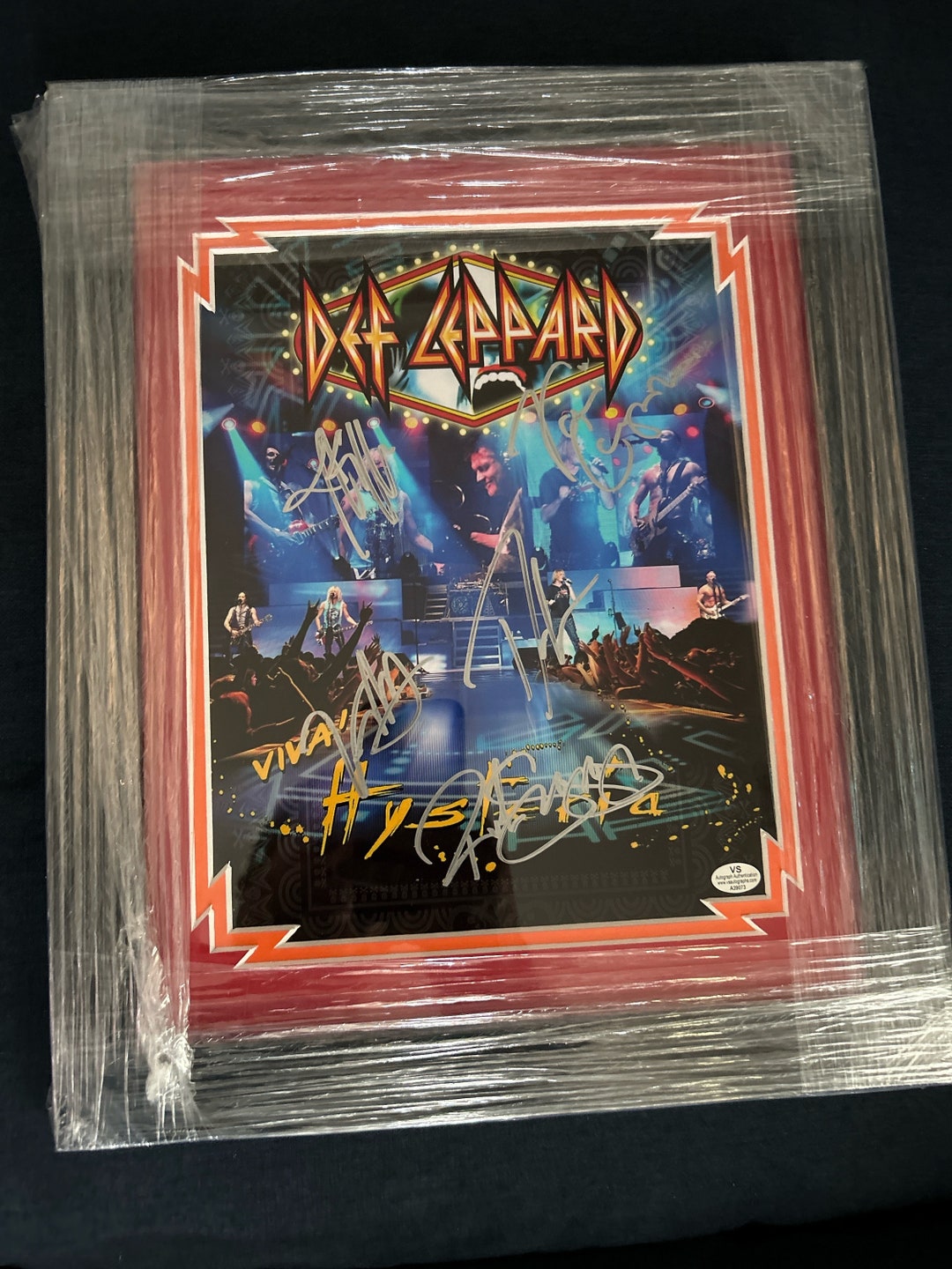 Def Leppard All 5 Signed Autographed 16x13 Framed Photo COA Elliott ...
