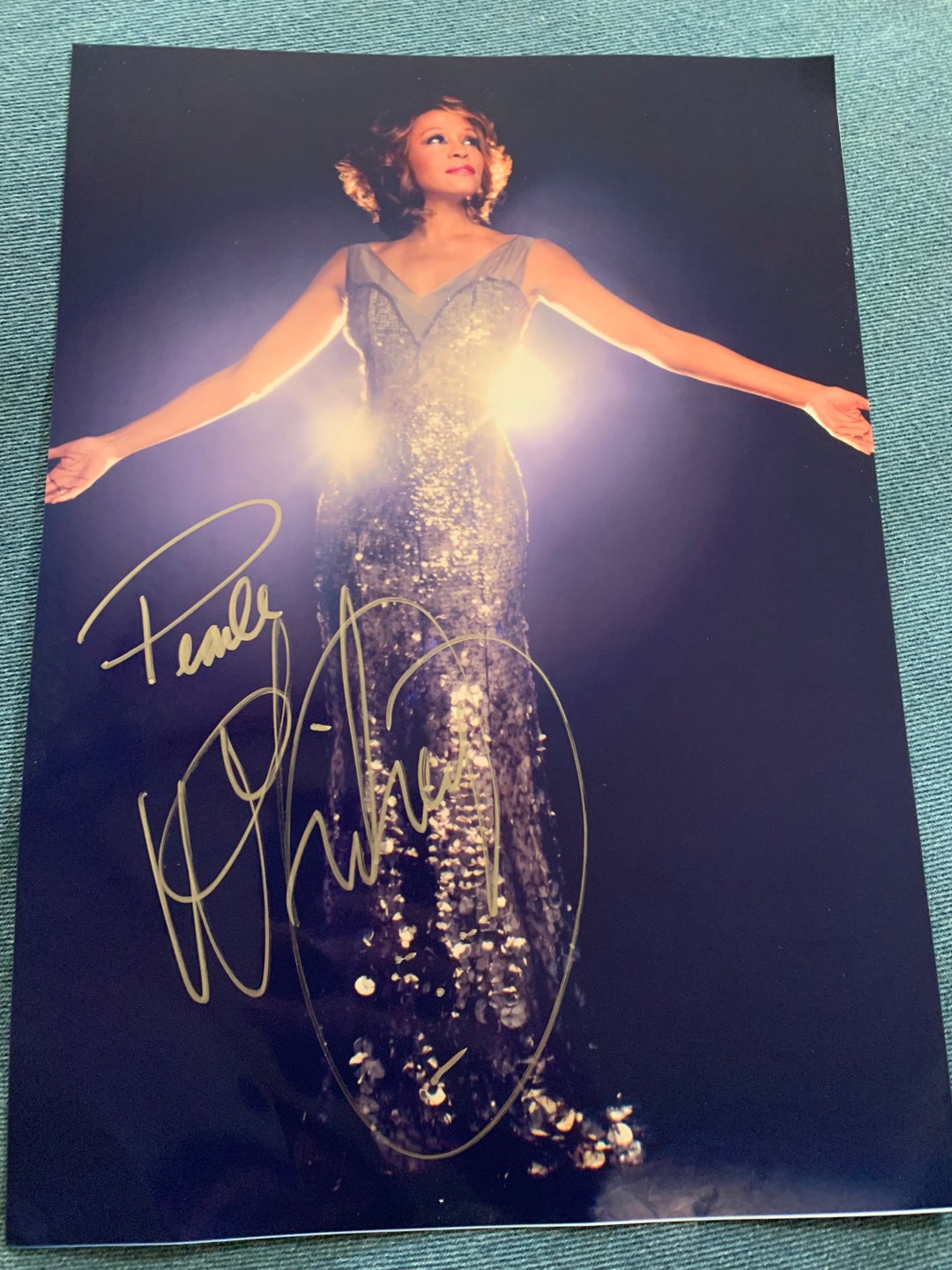 Whitney Houston Signed Autographed 8x12 Color Photo W/RA COA Very Rare ...