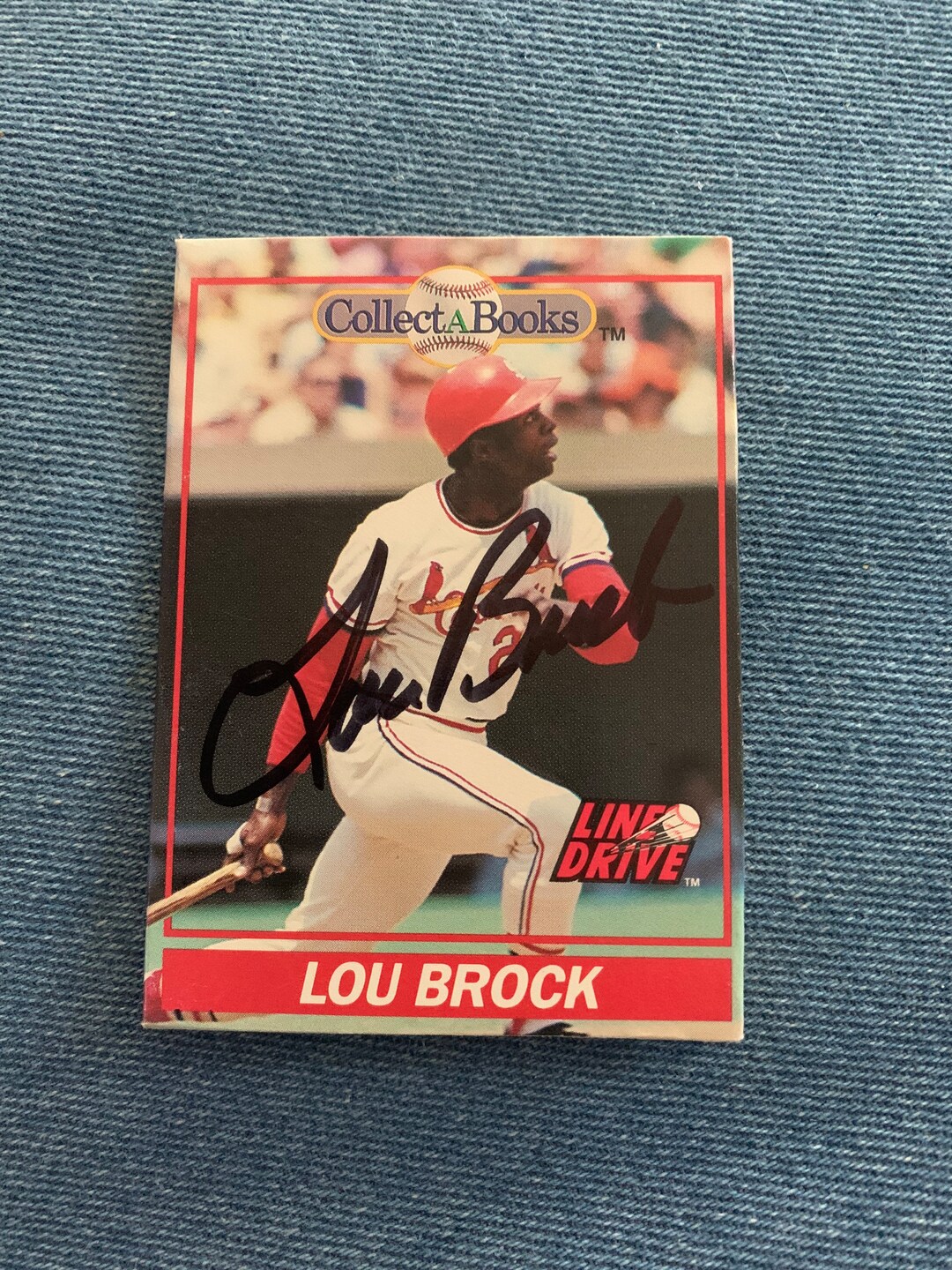Lou Brock Signed Autographed St Louis Cardinals Baseball Card W/coa - Etsy