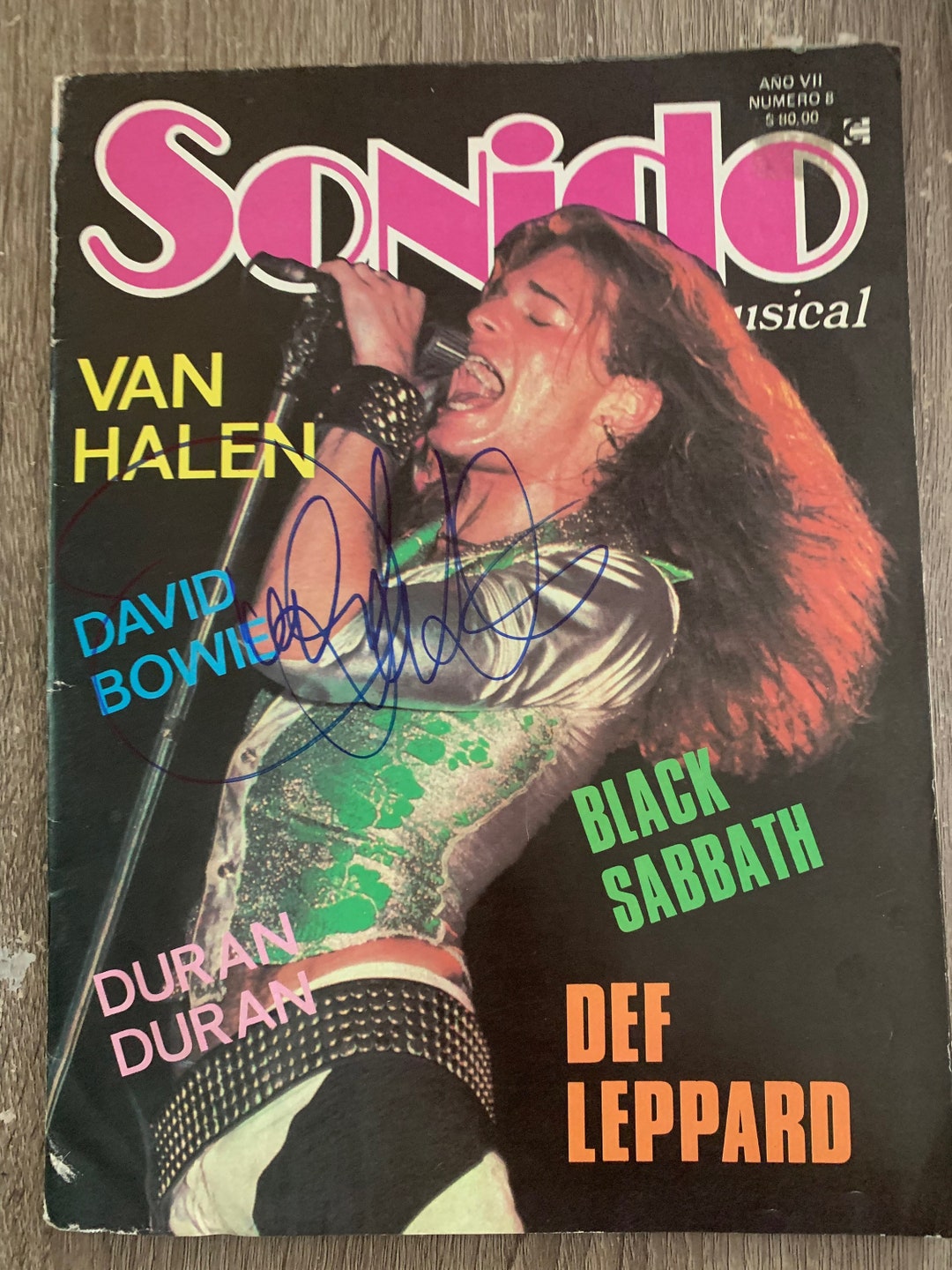 David Lee Roth Van Halen Signed Autographed Mexico Revista 1983 Sonido ...
