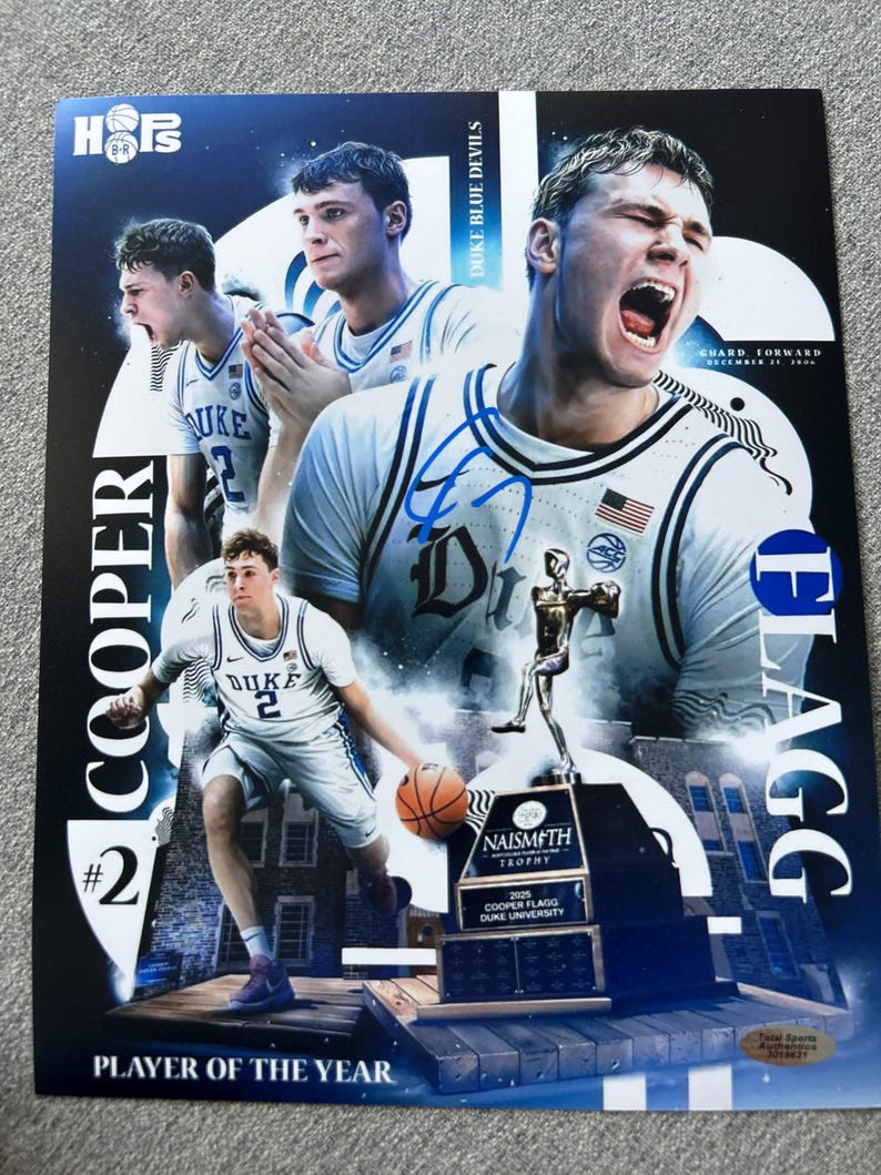 Cooper Flagg Signed Autographed 8x10 Duke Blue Devils Photo COA - Etsy