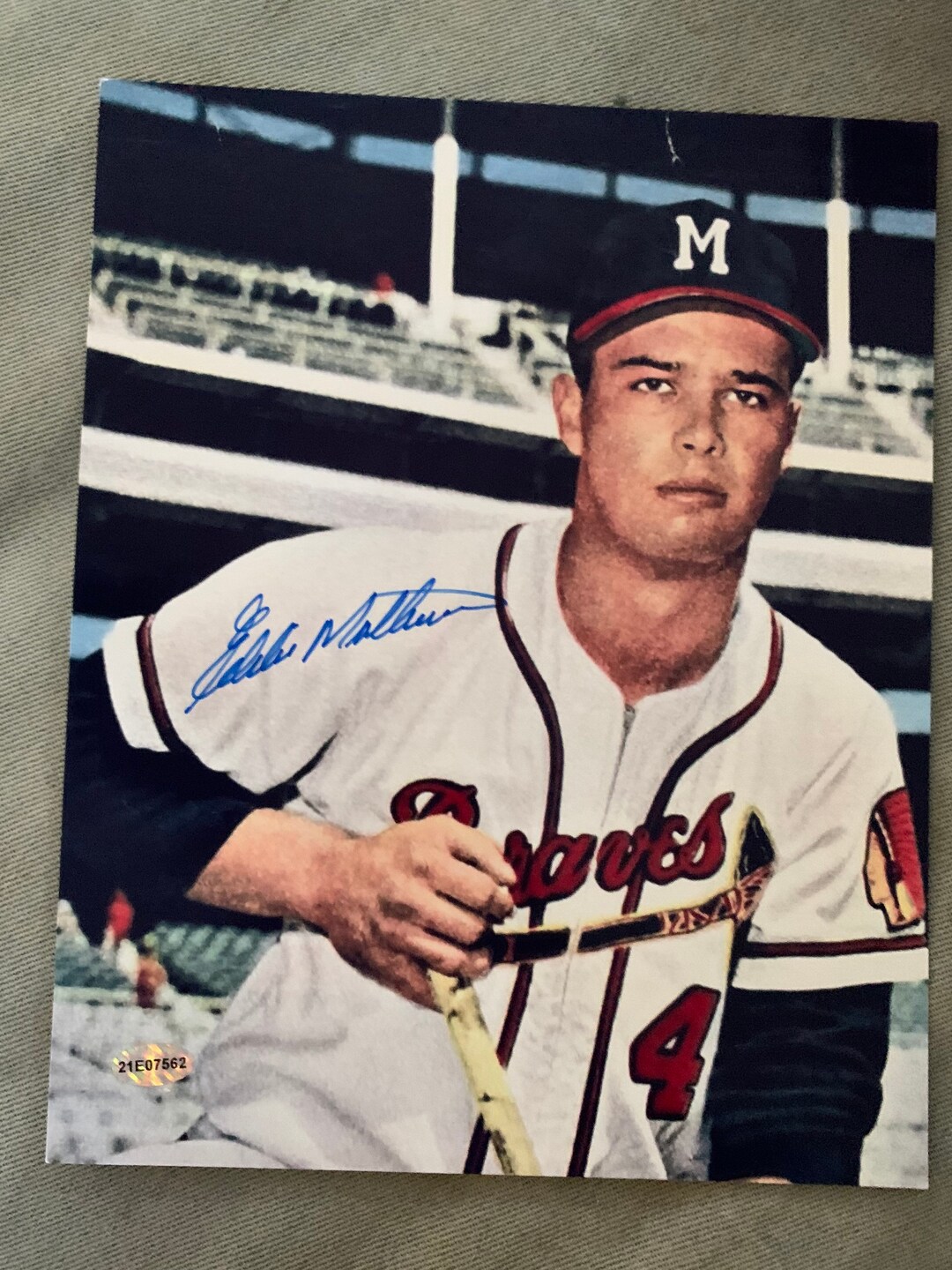 Braves Star Eddie Mathews Signed Autographed 8x10 Photo Picture 500 ...
