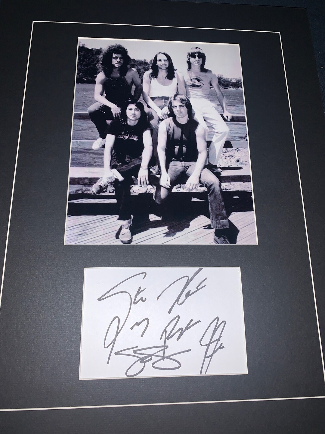 Journey Signed Autographed 14x18 Photo Display Steve Perry, Neil Schon ...