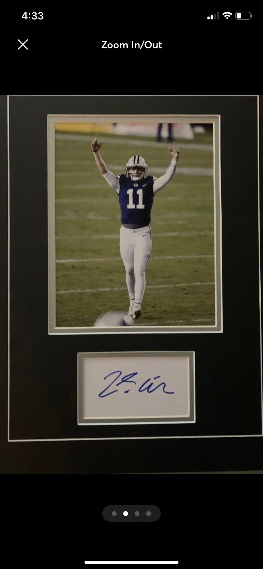 Zach Wilson BYU New York Jets Signed Autographed 18x14 Matted Photo COA ...