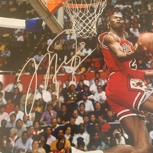 Michael Jordan Chicago Bulls Hand Signed Autograph 11x14 Slam Dunk ...