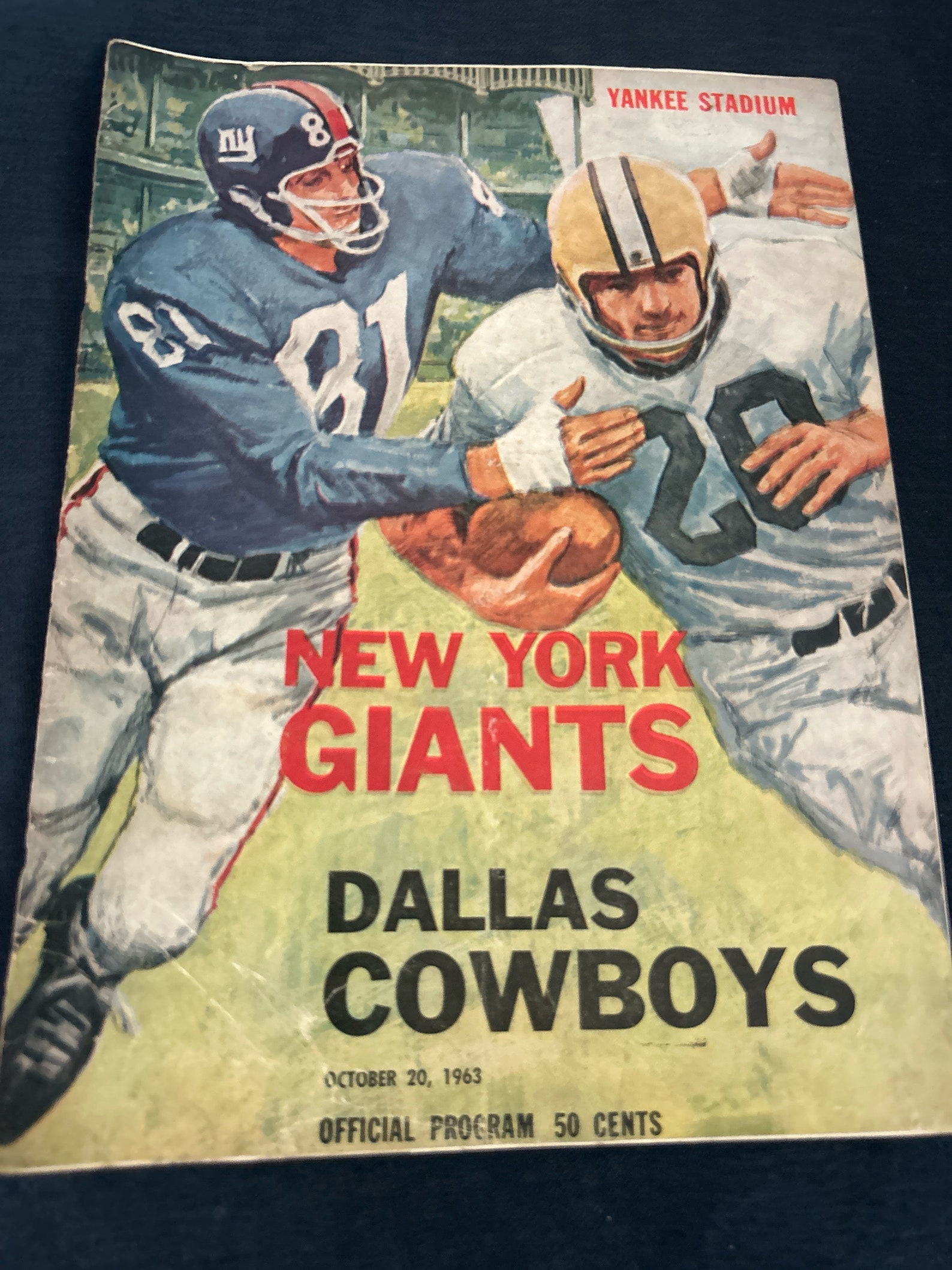 1963 New York Giants Vs Dallas Cowboys Football Program October 20th ...