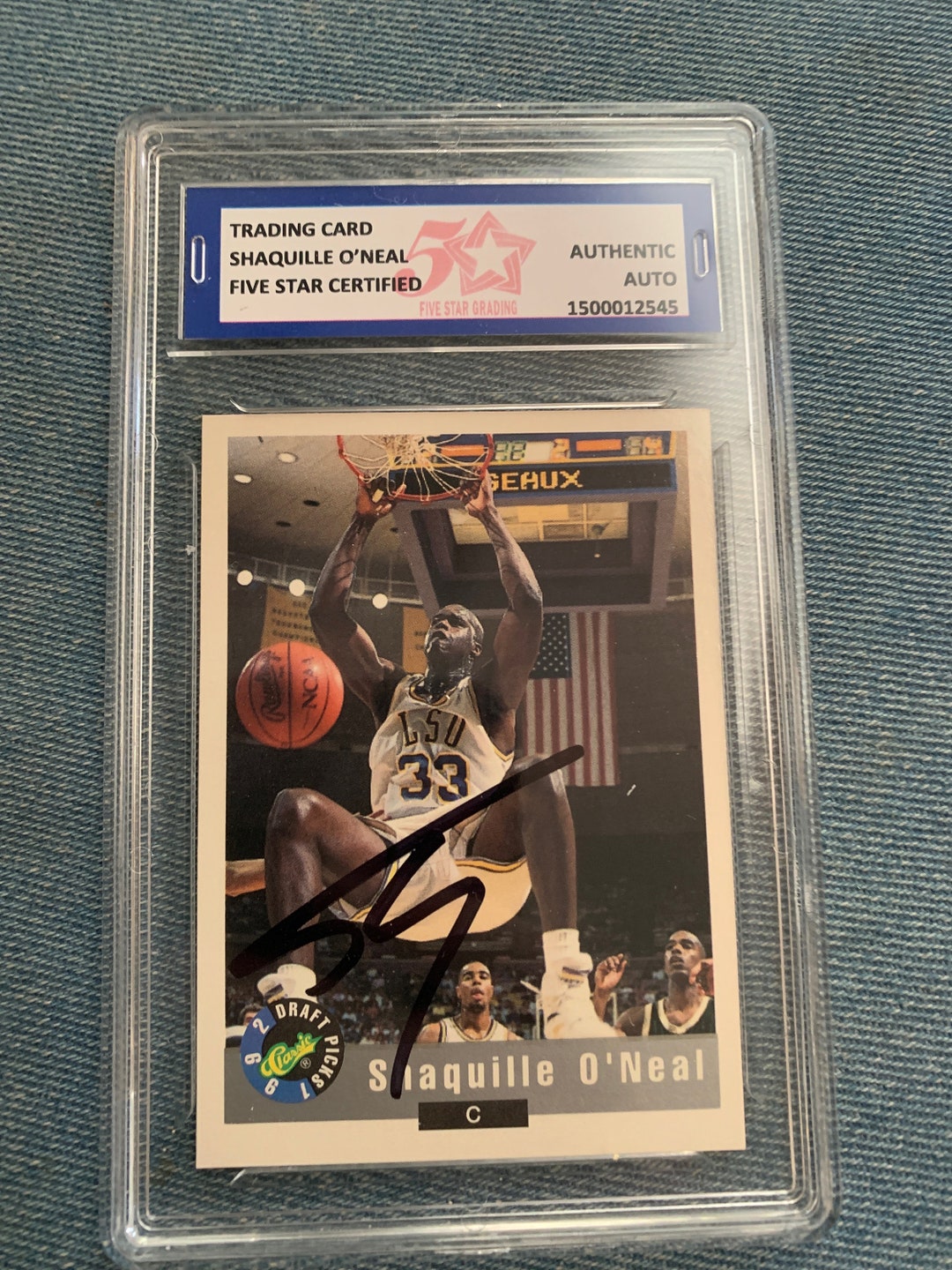 1992 Classic Shaquille O'neal Draft Picks Signed Autographed Rookie ...