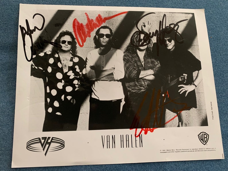 Eddie Van Halen, Sammy Hagar, Michael & Alex Signed Autographed 8x10 ...