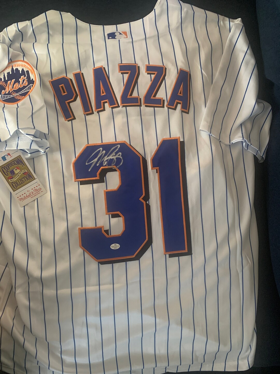 Mike Piazza New York Mets Signed Autographed Mitchell & Ness Pinstripe ...