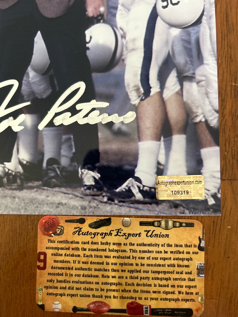 Joe Paterno Autograph Signed Penn State Football 8x10 Photo COA - Etsy
