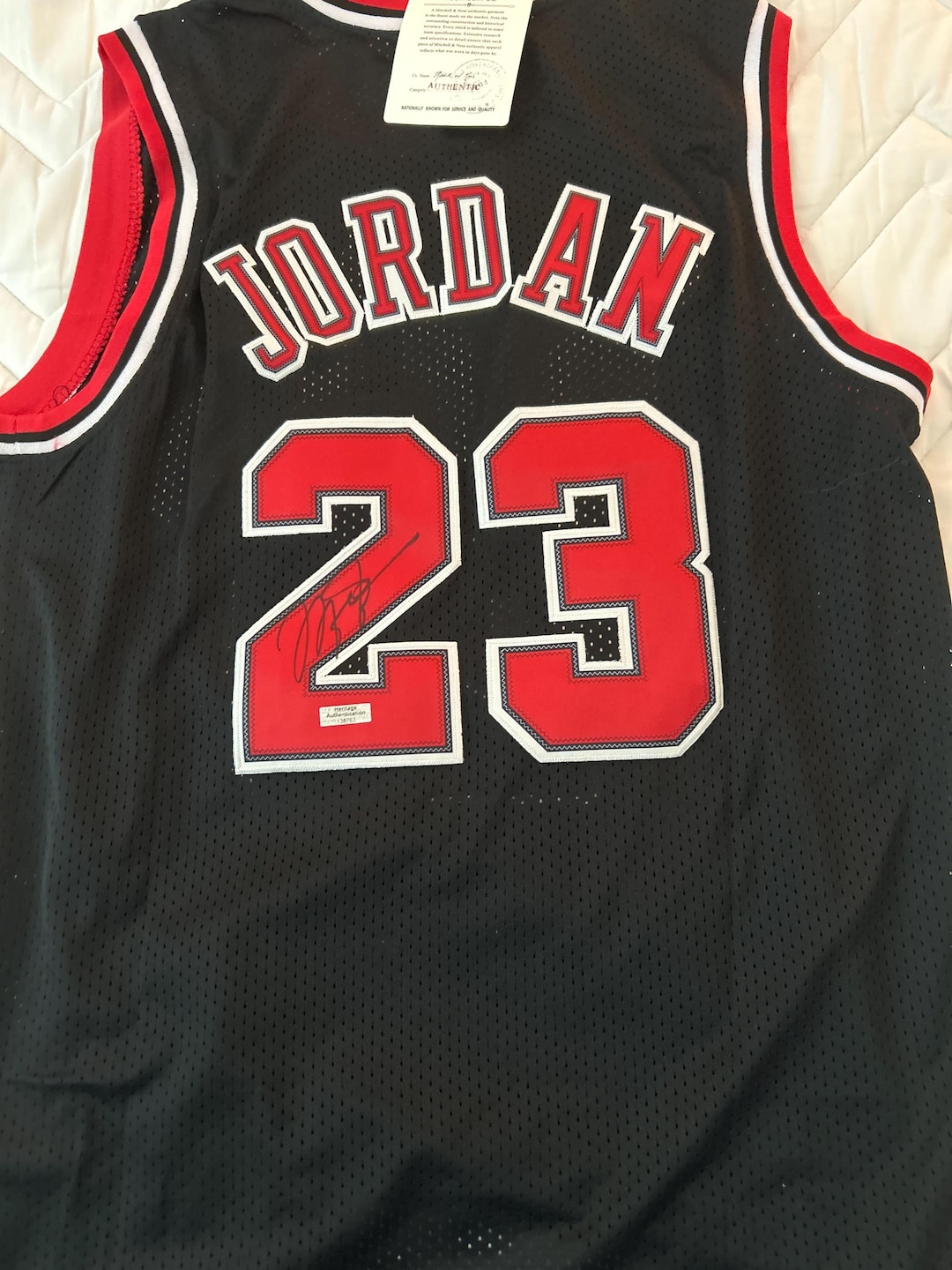 Michael Jordan Signed Autographed Chicago Bulls 1997-98 Mitchell & Ness NBA Finals Jersey With ...