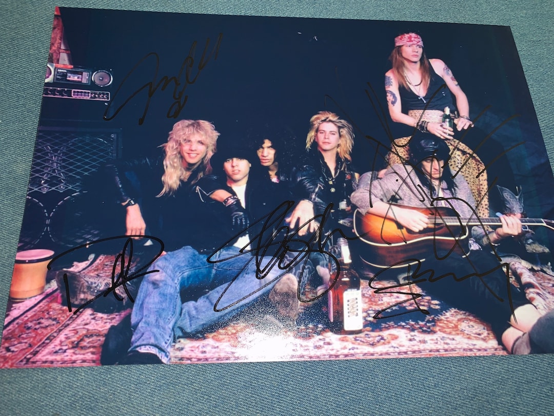 Guns N Roses Signed Autograph Auto 8x12 Photo RA COA Axl Rose, Slash ...