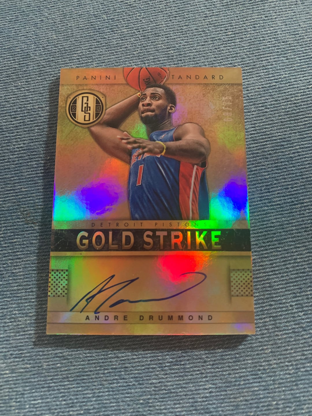 2012 Gold Standard Strike Signatures 68/75 Andre Drummond #45 Rookie ...