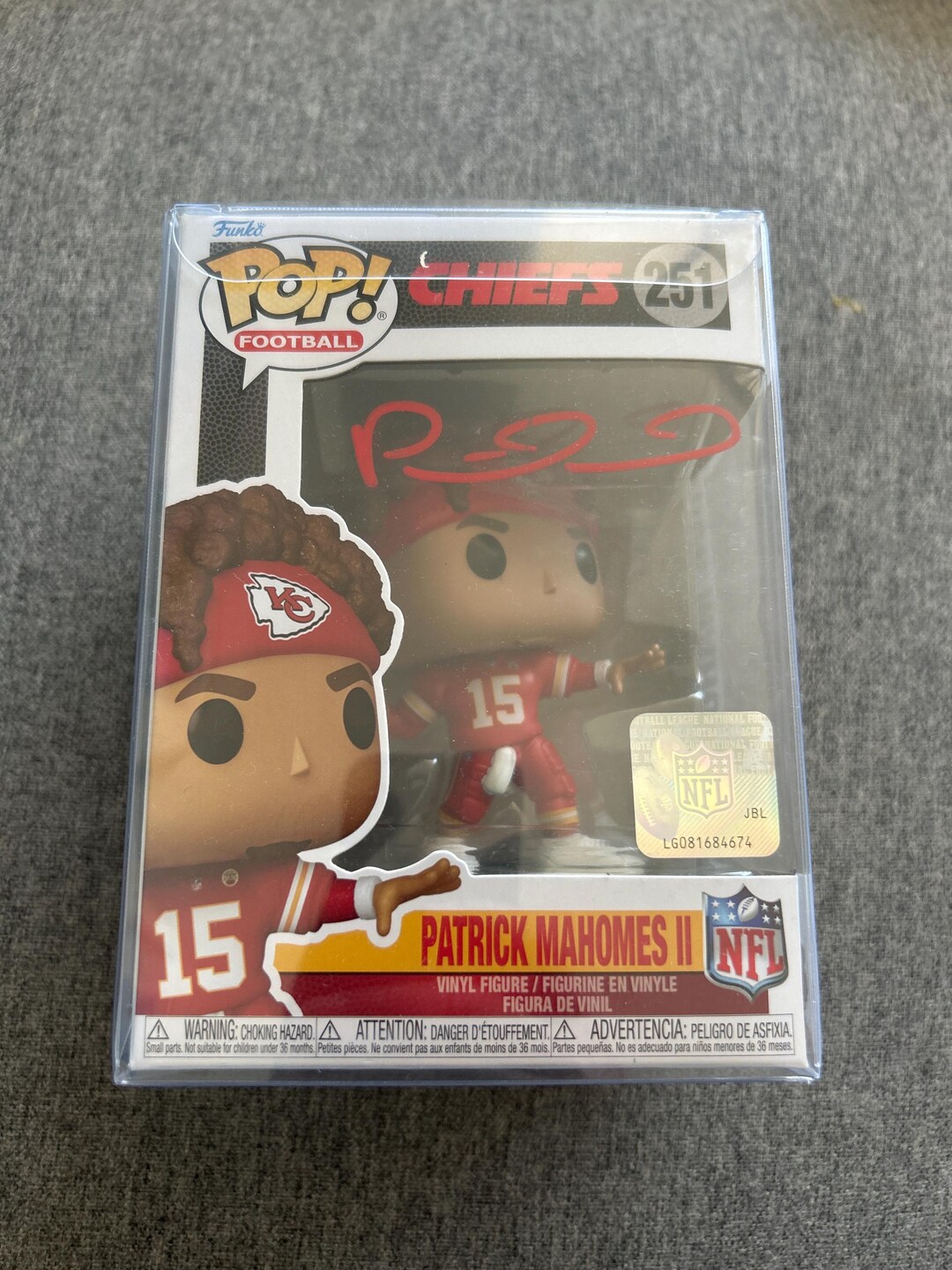 Chiefs Patrick Mahomes Signed Autographed Funko Pop #251 W/protective ...