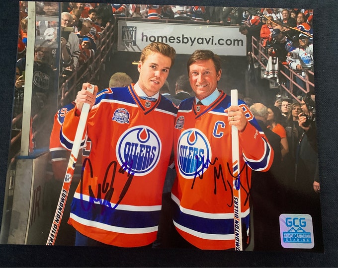 Connor Mcdavid & Wayne Gretzky Signed Autographed Edmonton Oilers 8x10 ...