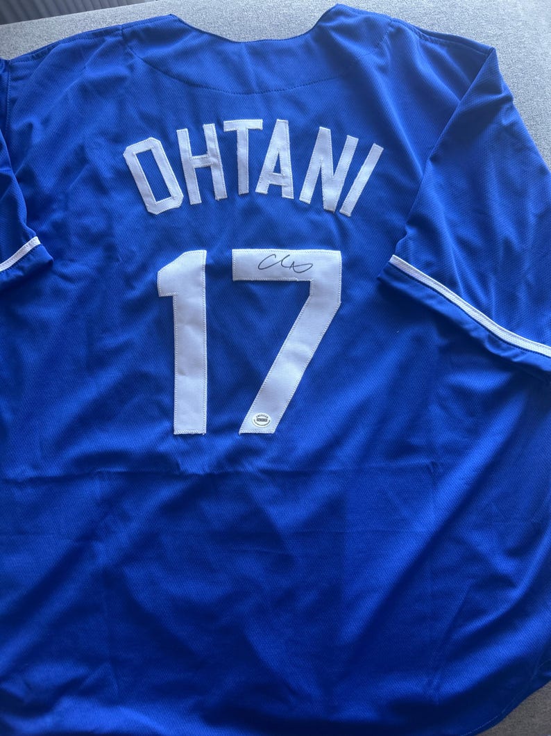 Shohei Ohtani Los Angeles Dodgers Hand Signed Autographed Blue Jersey ...
