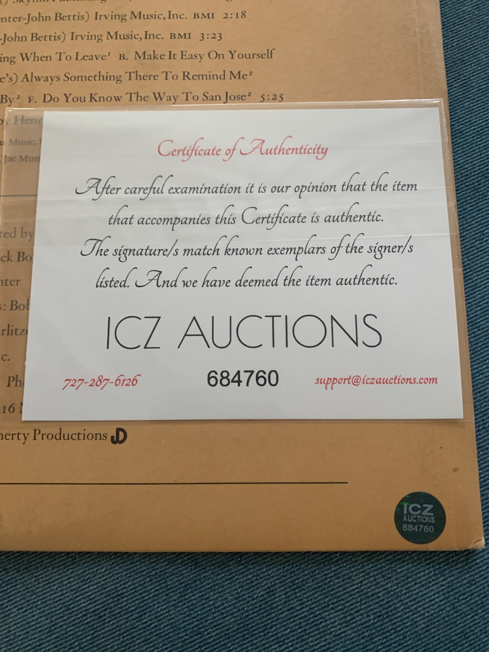 The Carpenters Karen & Richard Signed Autographed Record Album Vinyl ...