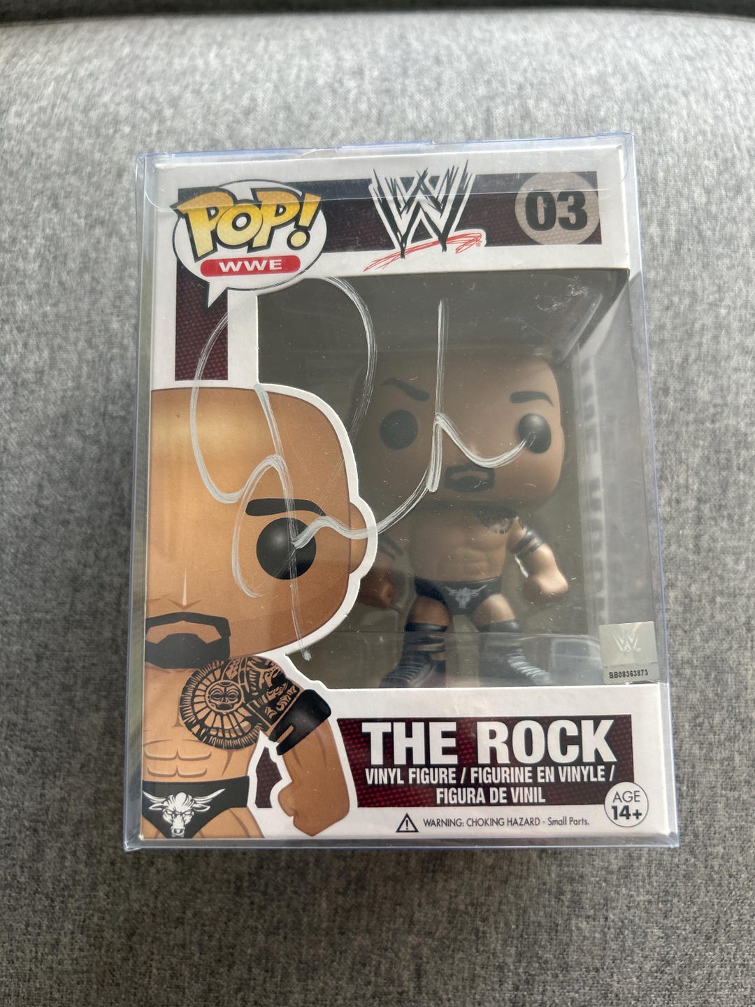 Dwayne the Rock Johnson Signed Autographed WWE Funko Pop #03 in ...