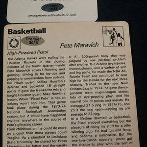 Pete Maravich Signed Autographed 1977 Sportscaster 5x7 Signed Card With ...