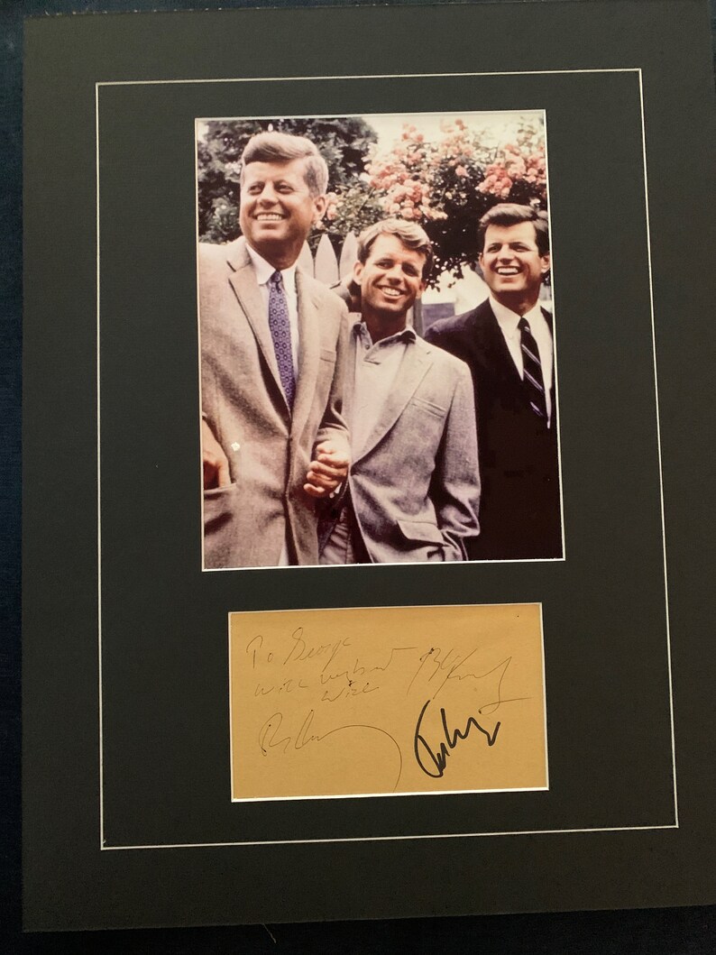 John F Kenned, Robert F Kennedy & Ted Kennedy Signed Autographed 18x14 ...