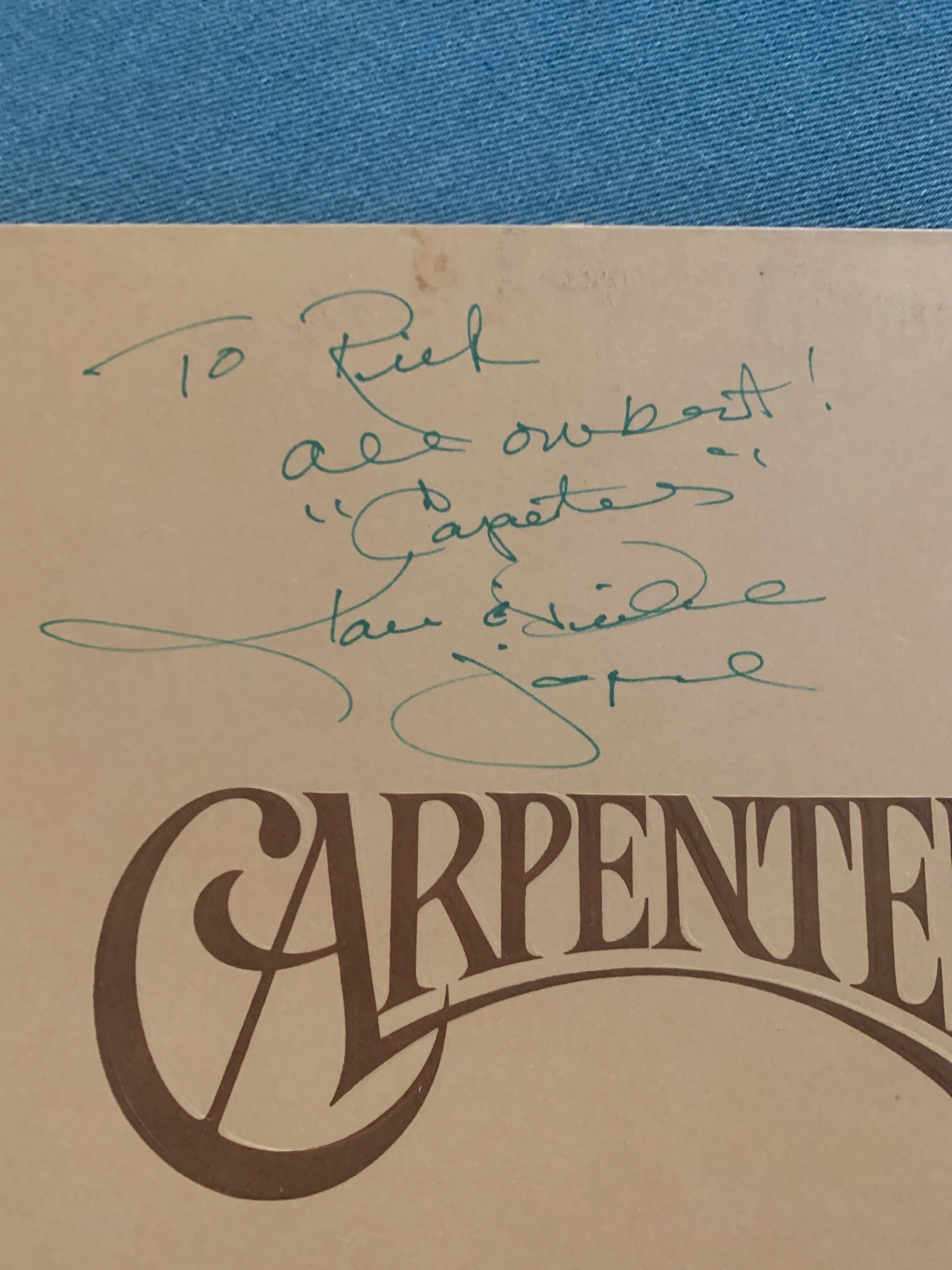 The Carpenters Karen & Richard Signed Autographed Record Album Vinyl ...