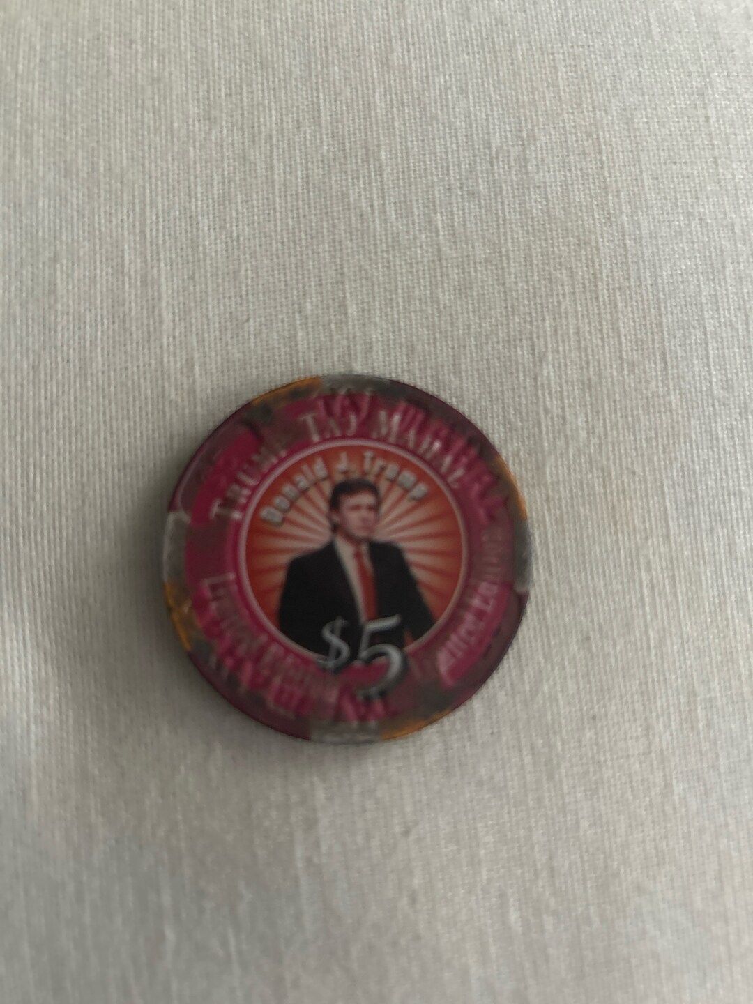 Trump Taj Mahal Casino 5 Dollar Chip Casino Closed RARE DJT Pictured on ...