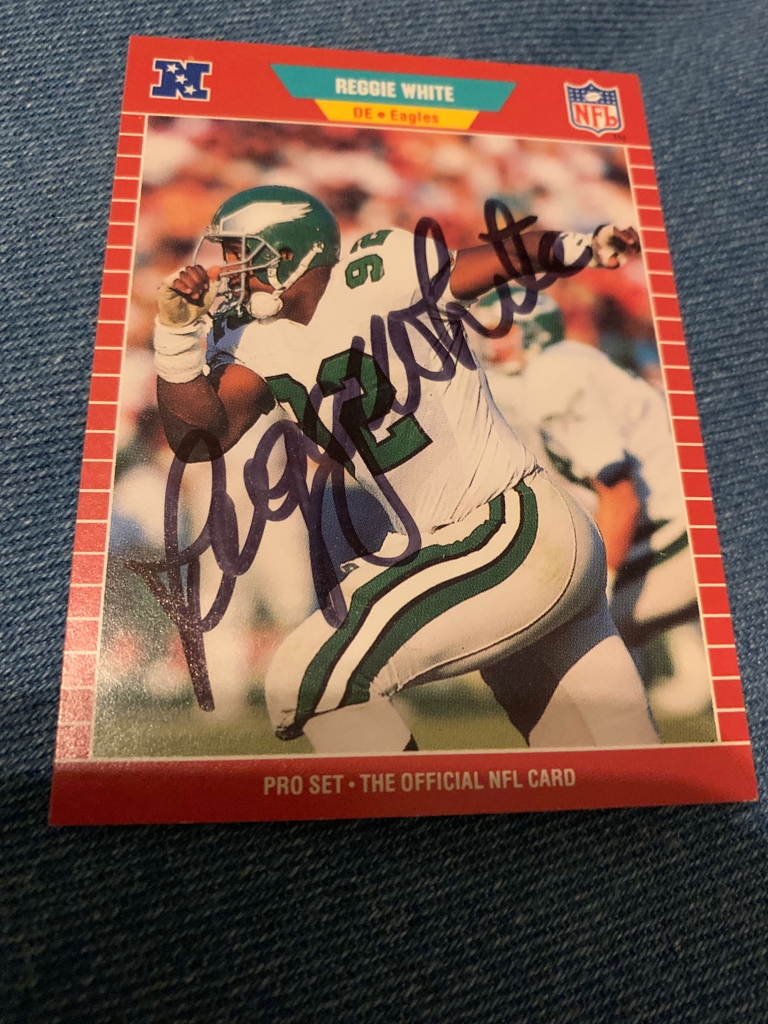 Reggie White Signed Autographed Philadelphia Eagles Football Card COA ...