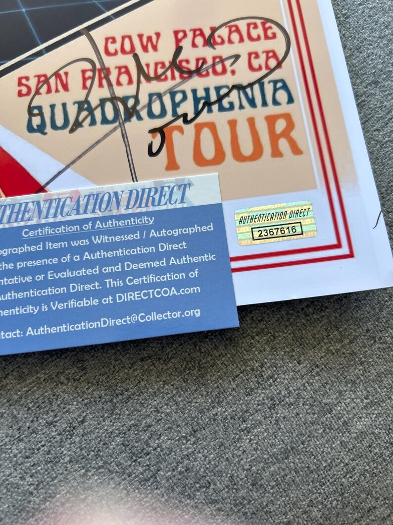 The Who Roger Daltrey & Pete Townshend Signed Autographed Quadrophenia ...