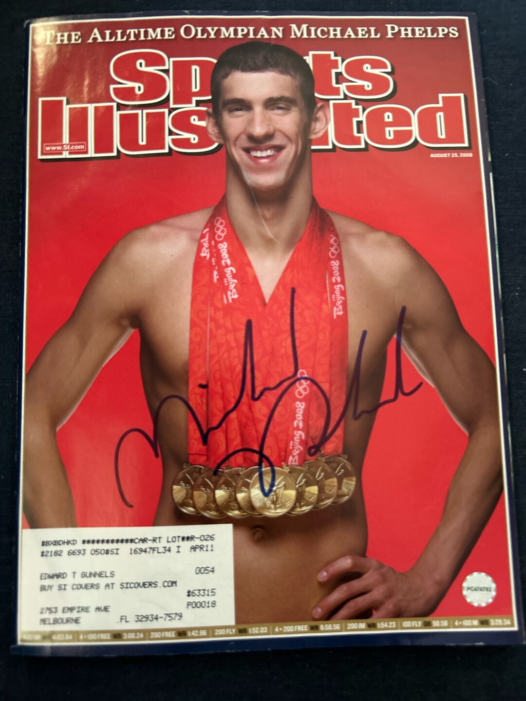 Michael Phelps Signed Autographed Sports Illustrated 8/25/08 Auto ...