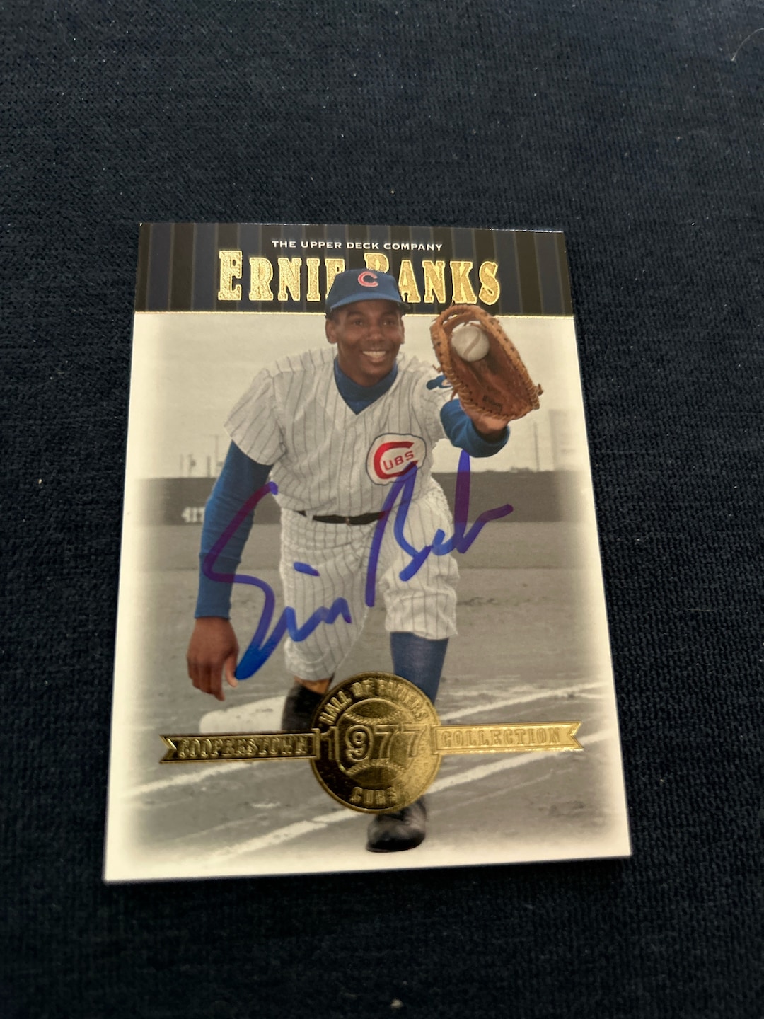 Ernie Banks Signed Autographed Chicago Cubs Baseball Card COA - Etsy