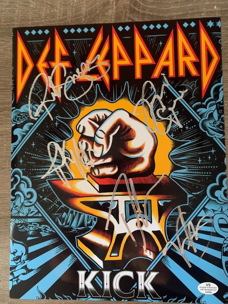 Def Leppard Signed Autographed 8x10 Kick Advertisement Photo COA - Etsy