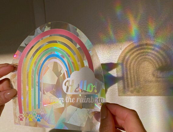 Greetings From Rainbow Bridge Suncatcher Sticker Rainbow | Etsy