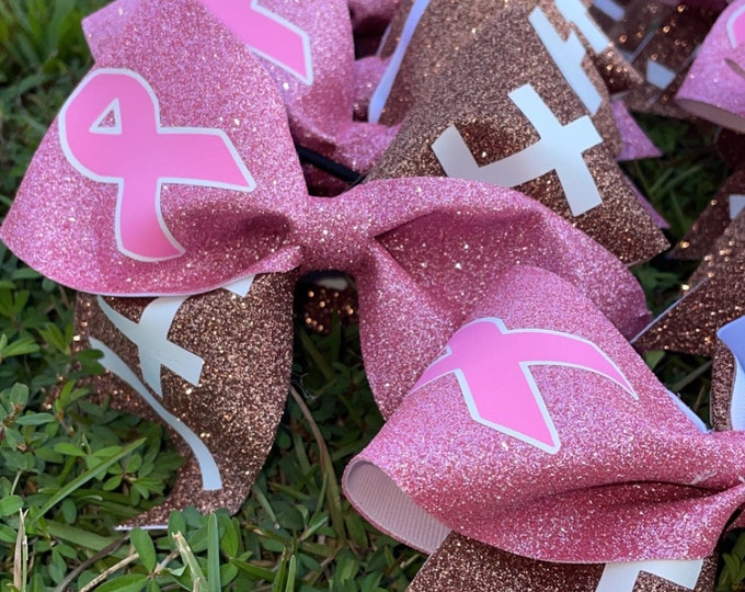 Pink Out Bow, Breast Cancer Awareness Bow, Breast Cancer Bow, Football ...