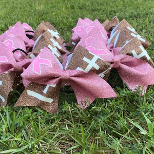 Pink Out Bow, Breast Cancer Awareness Bow, Breast Cancer Bow, Football ...