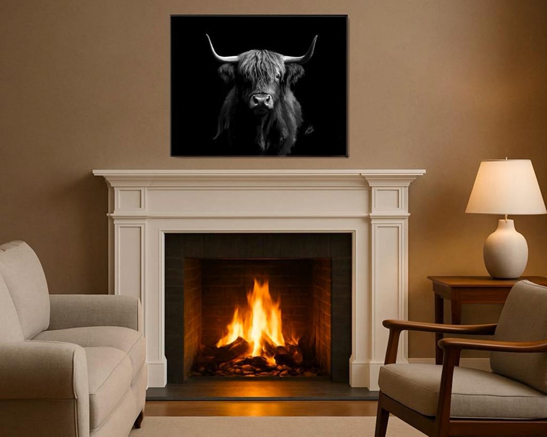 Stoic Strength-highland Cow Wall Art – Rustic Farmhouse Animal Print ...