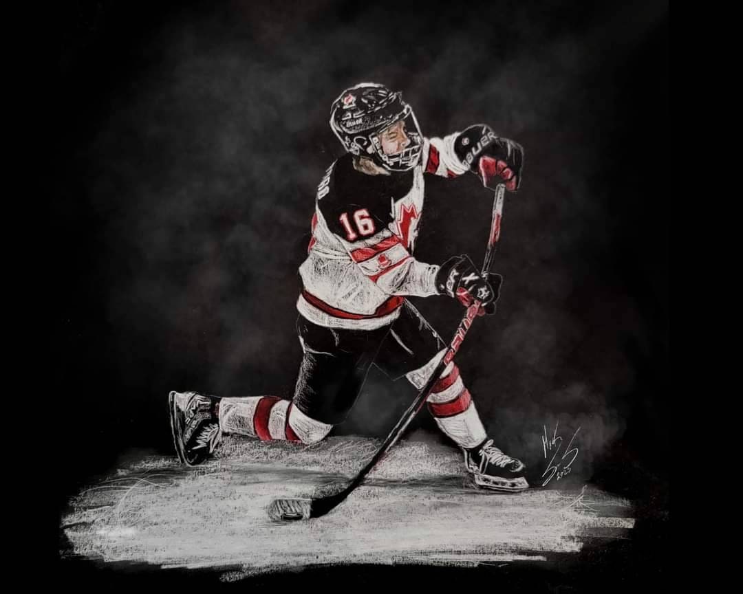 Connor Bedard in Charcoal and Pastel - Etsy Canada